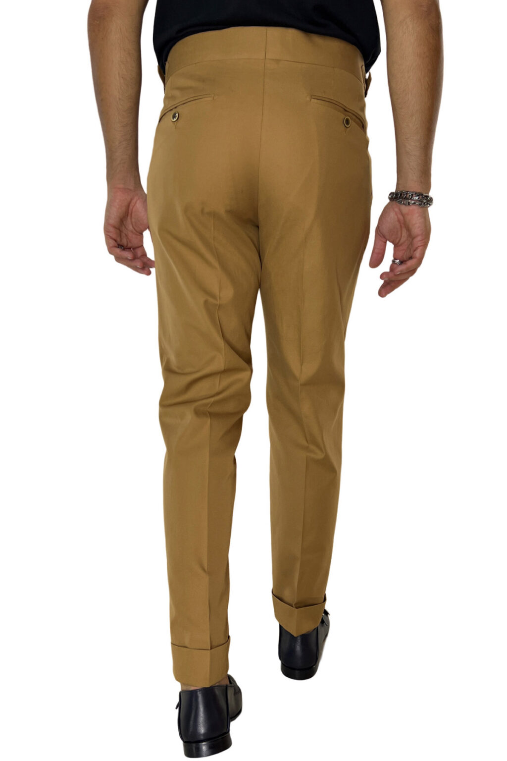 Pantalone uomo coccio vita alta doppia pinces in cotone 100% Holland ... Pantalone uomo coccio vita alta doppia pinces in cotone 100% Holland ...
